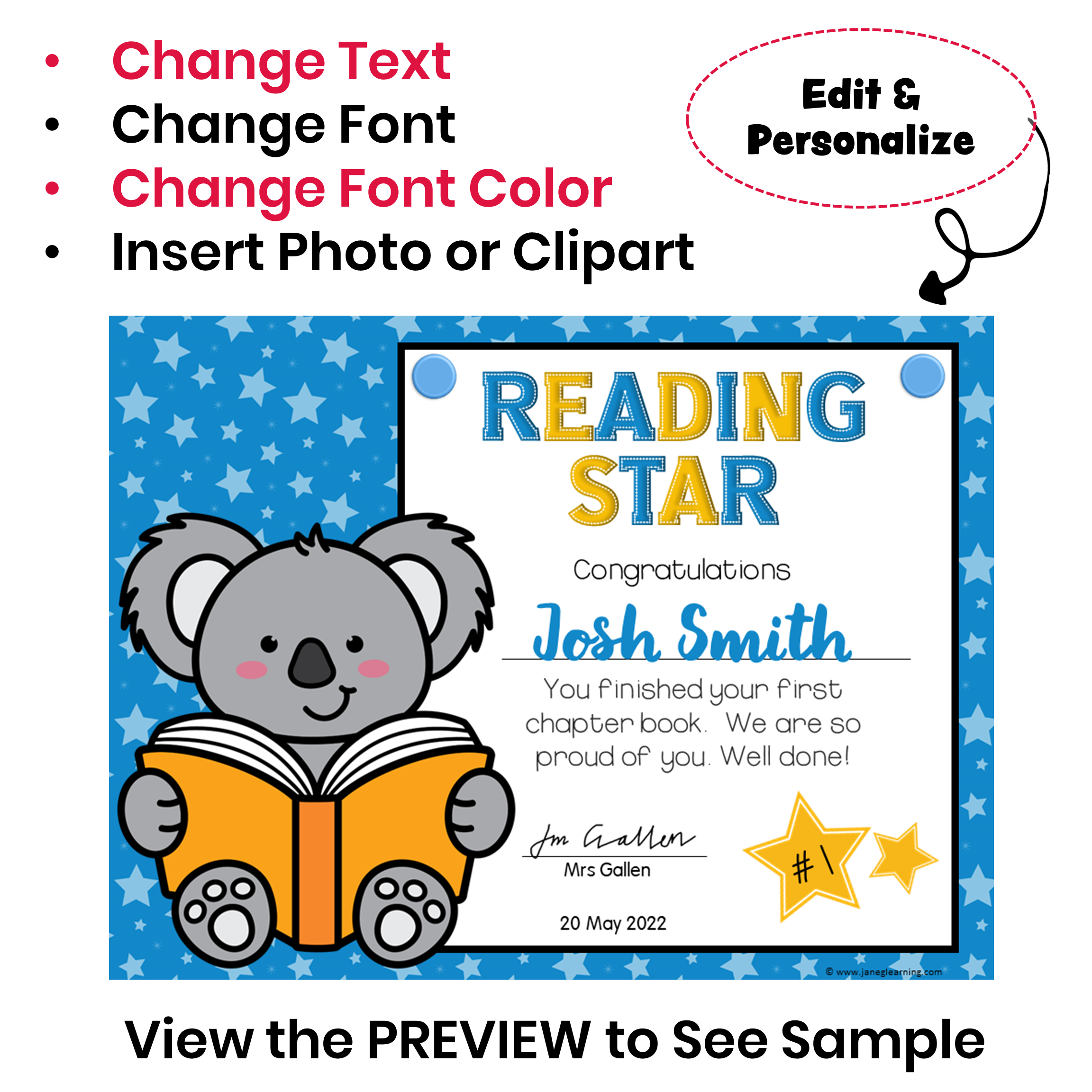 Editable Reading Awards | Reading Certificates | Animal Awards 2 | Made ...