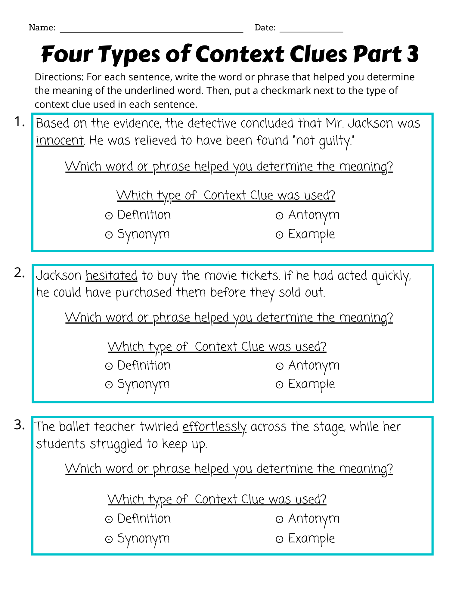 Types Of Context Clues To Define Vocabulary Part 3 | Made By Teachers