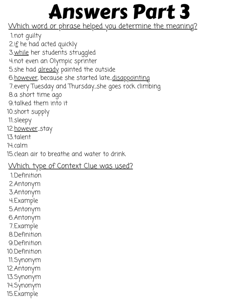 Types Of Context Clues To Define Vocabulary Part 3 Made By Teachers Types Of Context Clues To Define Vocabulary Part 3 Made By Teachers