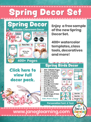 FREE Spring Decor | Spring Theme Bulletin Board | Spring Theme Freebie ...