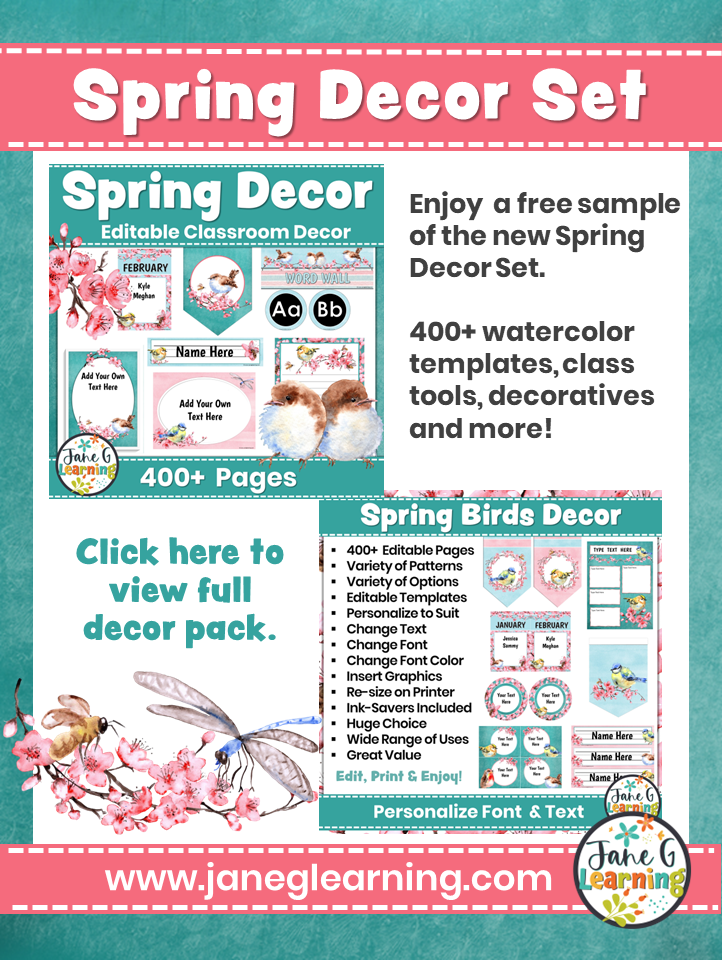 FREE Spring Decor | Spring Theme Bulletin Board | Spring Theme Freebie ...