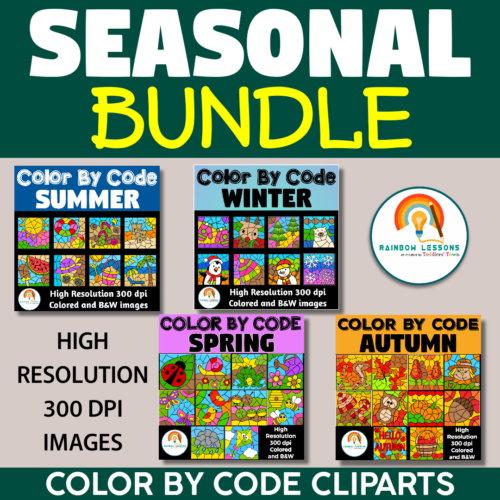 Color by Code Seasonal Clip Art Bundle | Color by Code Template ...