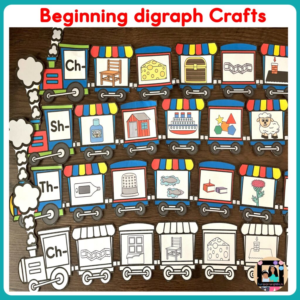 Beginning & Ending Digraph Craft Bundle | Kindergarten Literacy Center ...