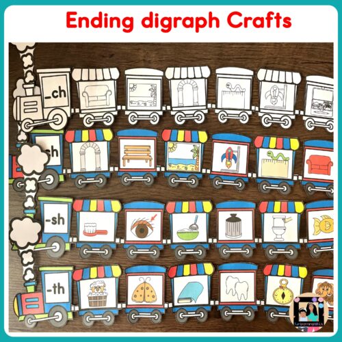 Beginning & Ending Digraph Craft Bundle | Kindergarten Literacy Center ...