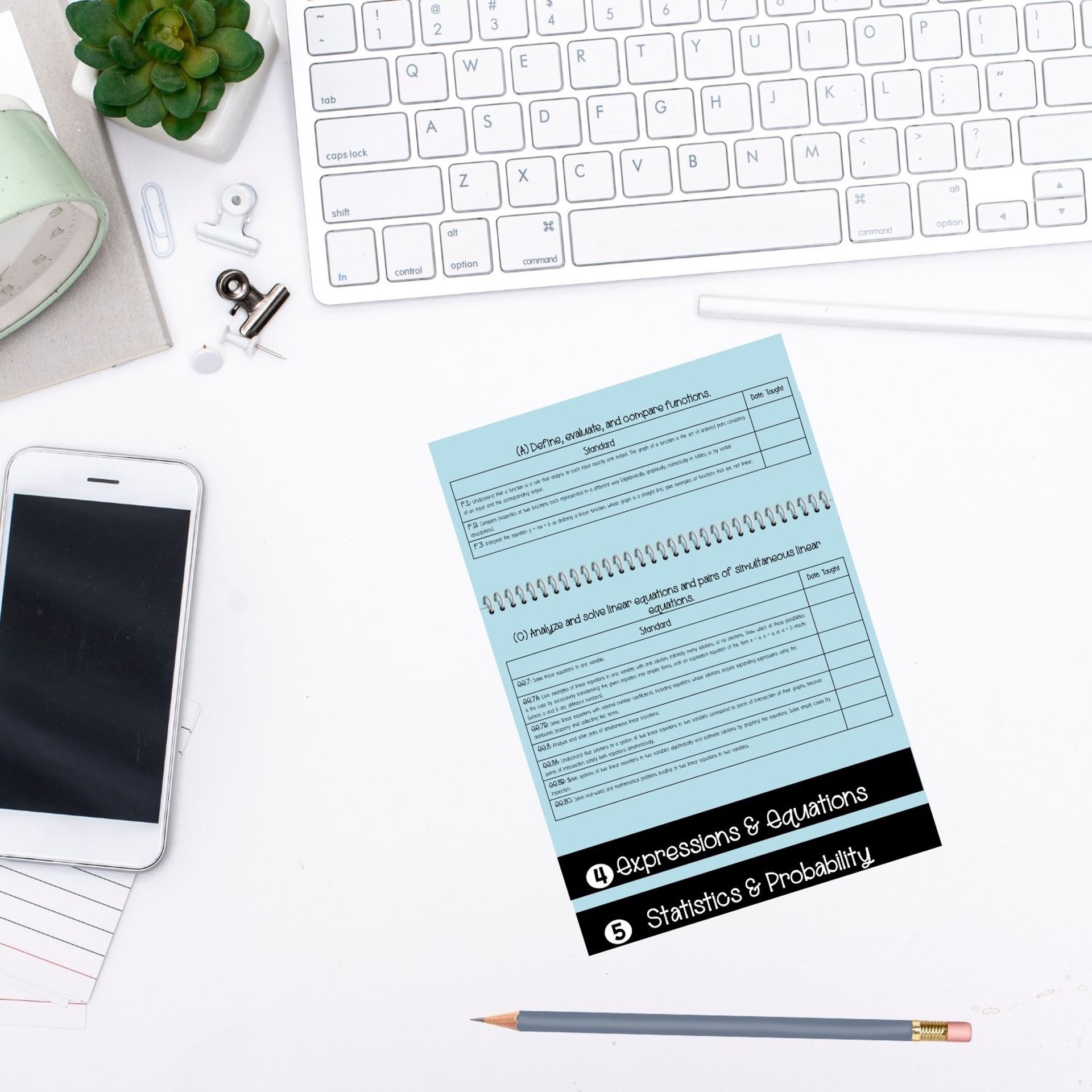 8th Grade Math Common Core State Standards Flip Chart Checklist | Made ...