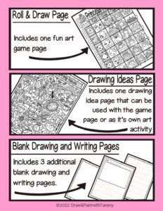 Princess Roll and Draw Printable Art Game and Art Sub Lesson - Made By ...