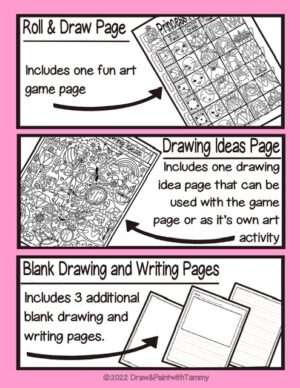 Princess Roll and Draw Printable Art Game and Art Sub Lesson | Made By ...