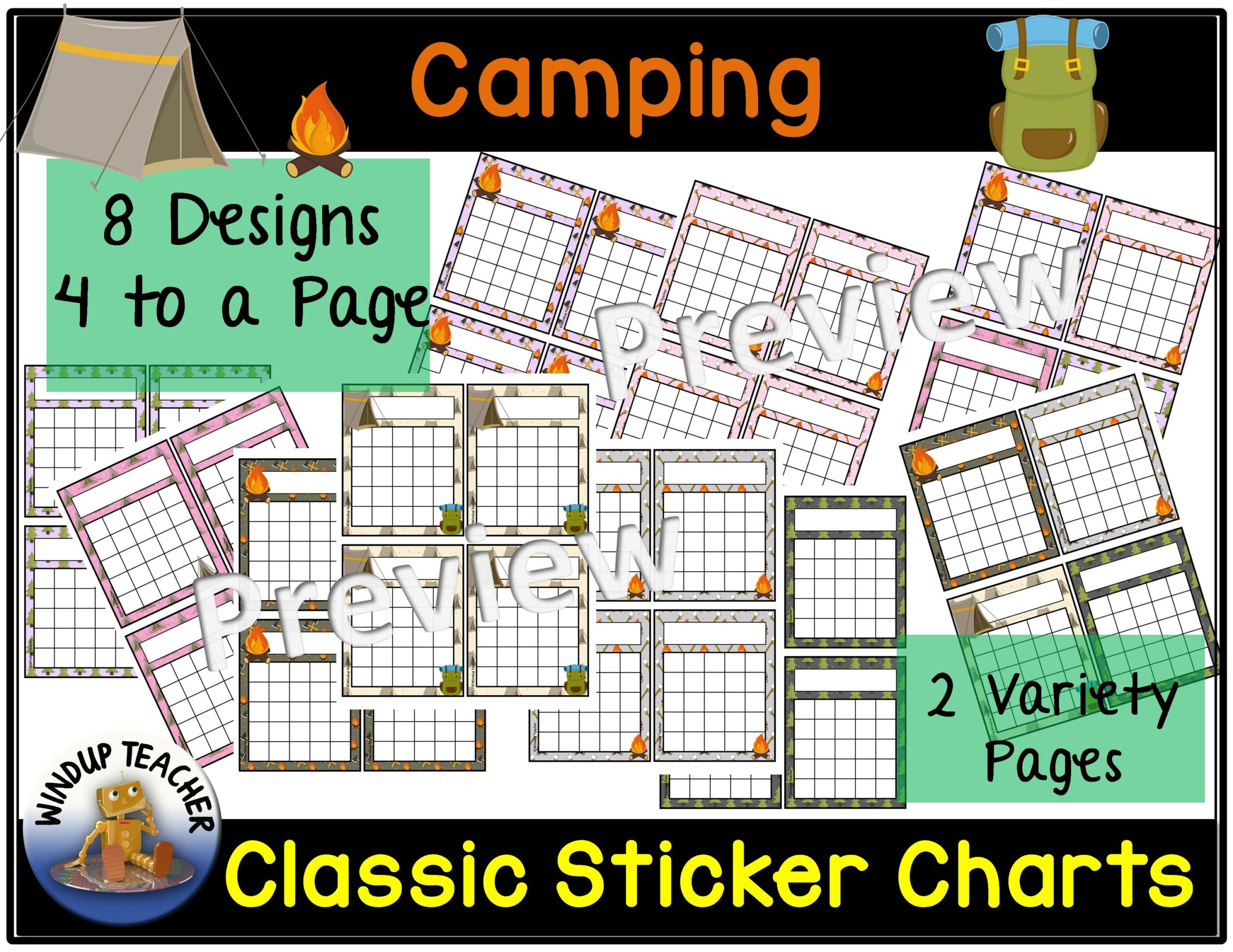 Camping Sticker Charts - Made By Teachers