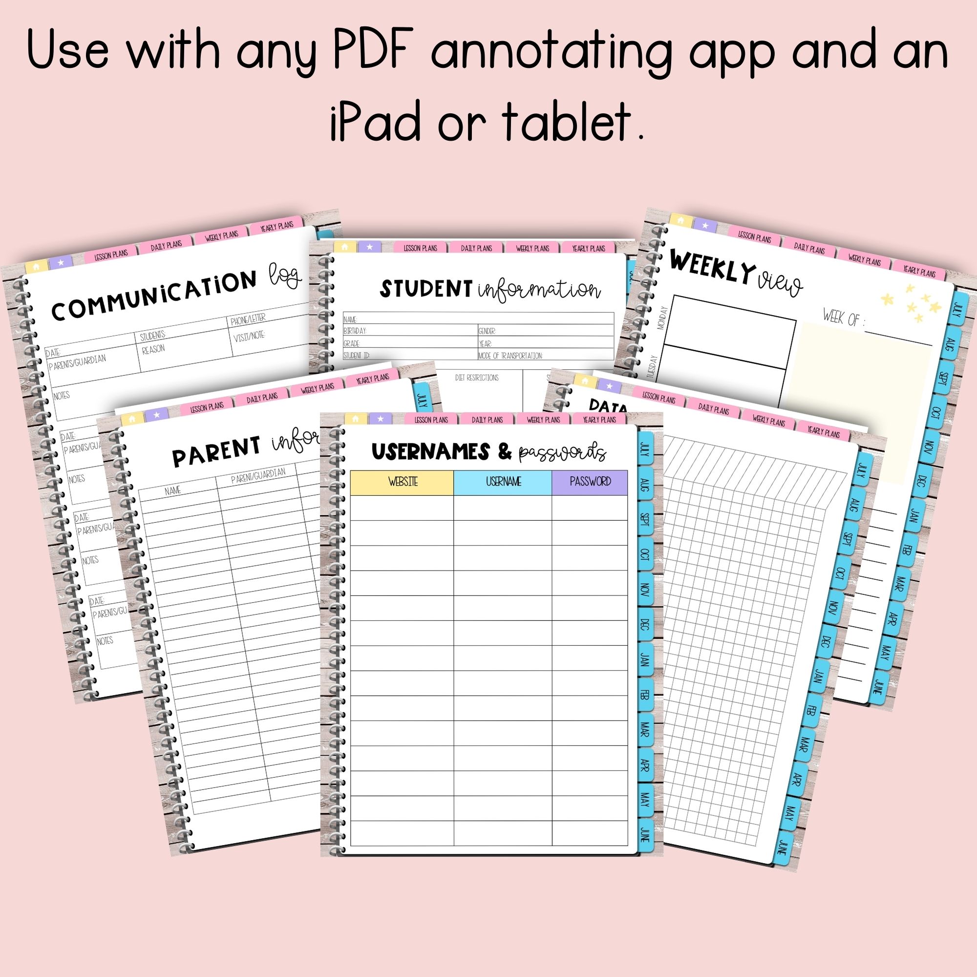 Digital Teacher Planner Dated 2022-2023 Ipad, Tablet PDF Annotating App ...