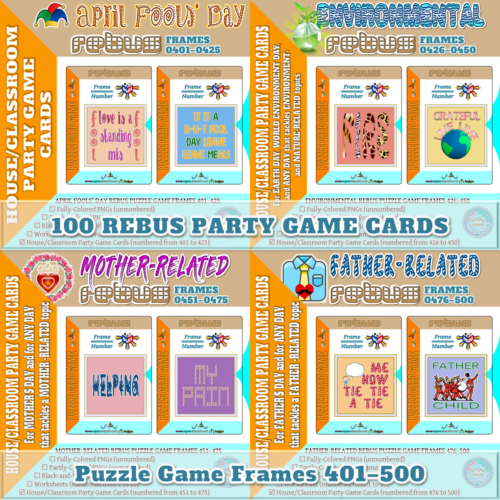 SCIENCE-RELATED Rebus Puzzle Party Game Cards 641–660 - Made By Teachers