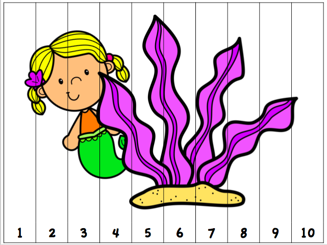 Mermaid Sequencing Number Puzzles for Summer | Made By Teachers