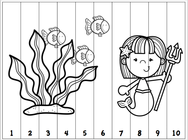 Mermaid Sequencing Number Puzzles for Summer | Made By Teachers