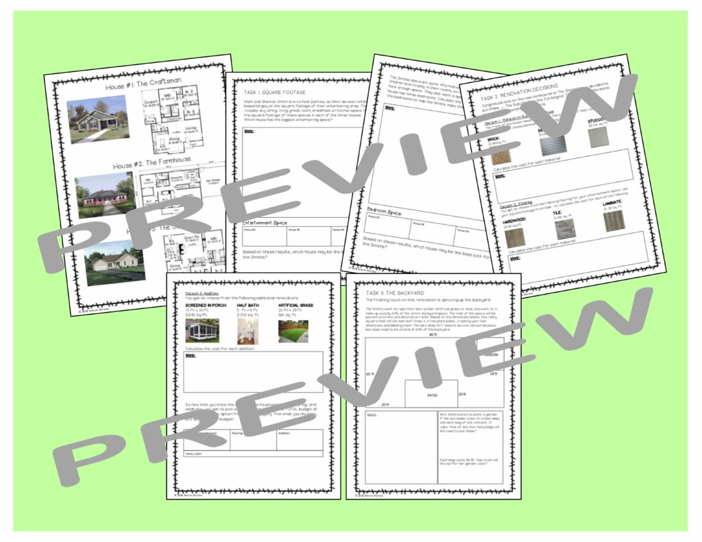 Fix Up The House - Real Life Math Project | Made By Teachers