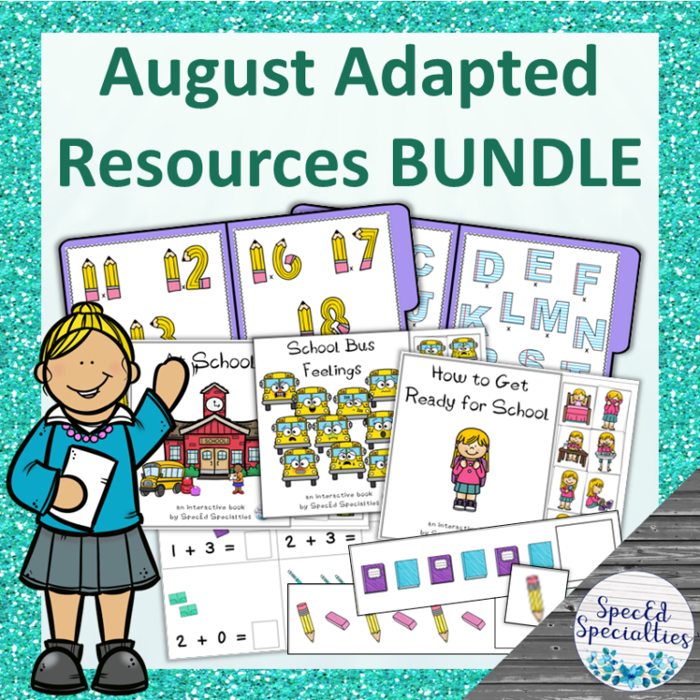 Back to School Adapted Resources for Special Education August BUNDLE ...