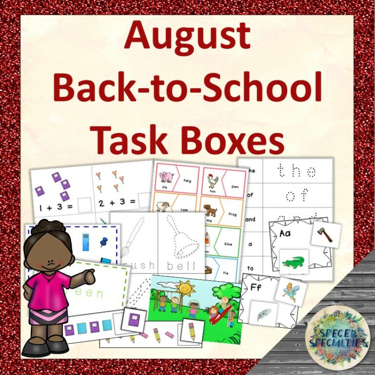 Back to School Adapted Resources for Special Education August BUNDLE ...