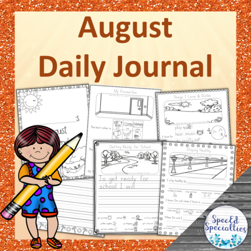 Summer All About Me Journal Writing for Special Education (August ...