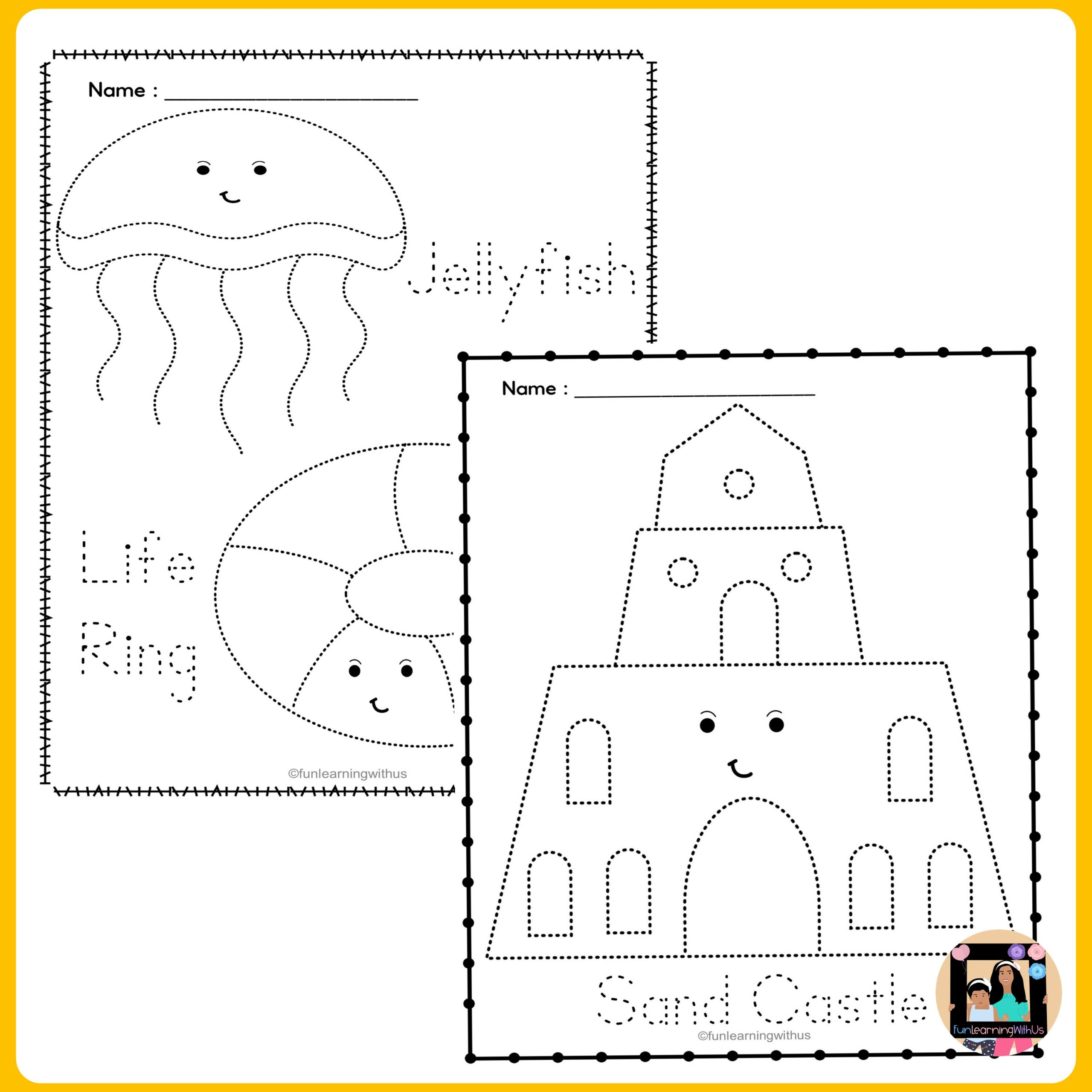 Summer Picture Tracing & Coloring Fine Motor Activity - Made By Teachers