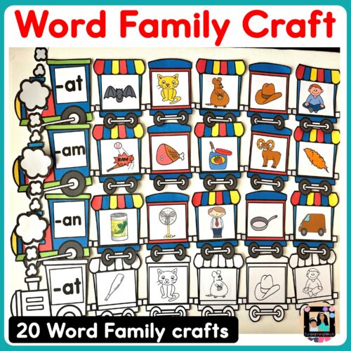 Word Family Train Crafts | Short Vowel Activities - Made By Teachers