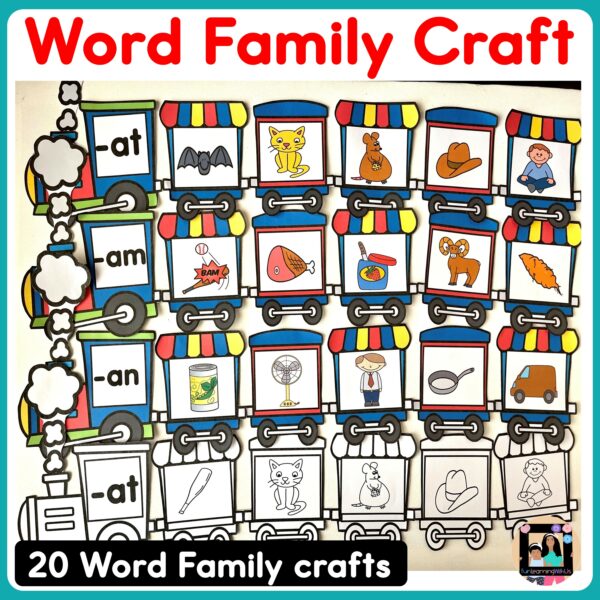 Word Family Train Crafts | Short Vowel Activities | Made By Teachers