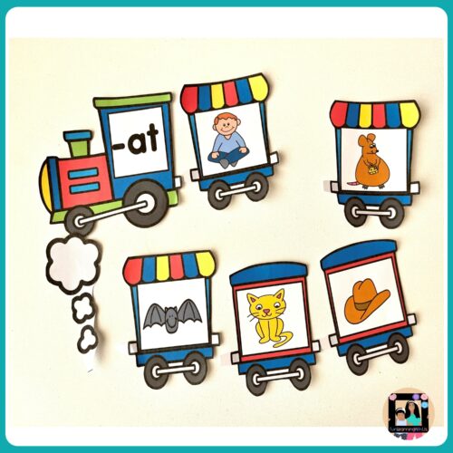 Word Family Train Crafts | Short Vowel Activities - Made By Teachers