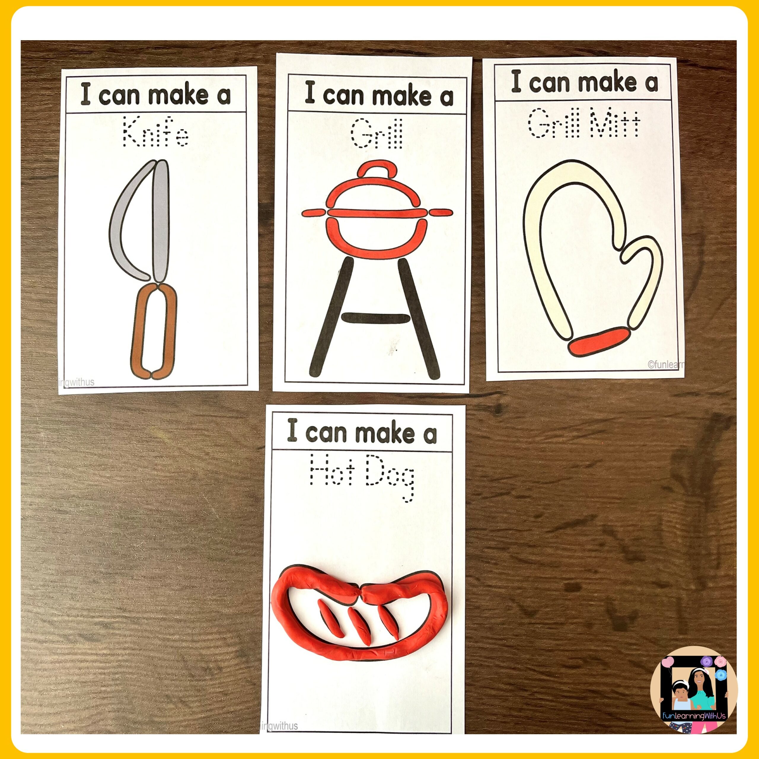 Barbeque Dough Center Mats | Summer Camping Fine Motor Activity - Made ...