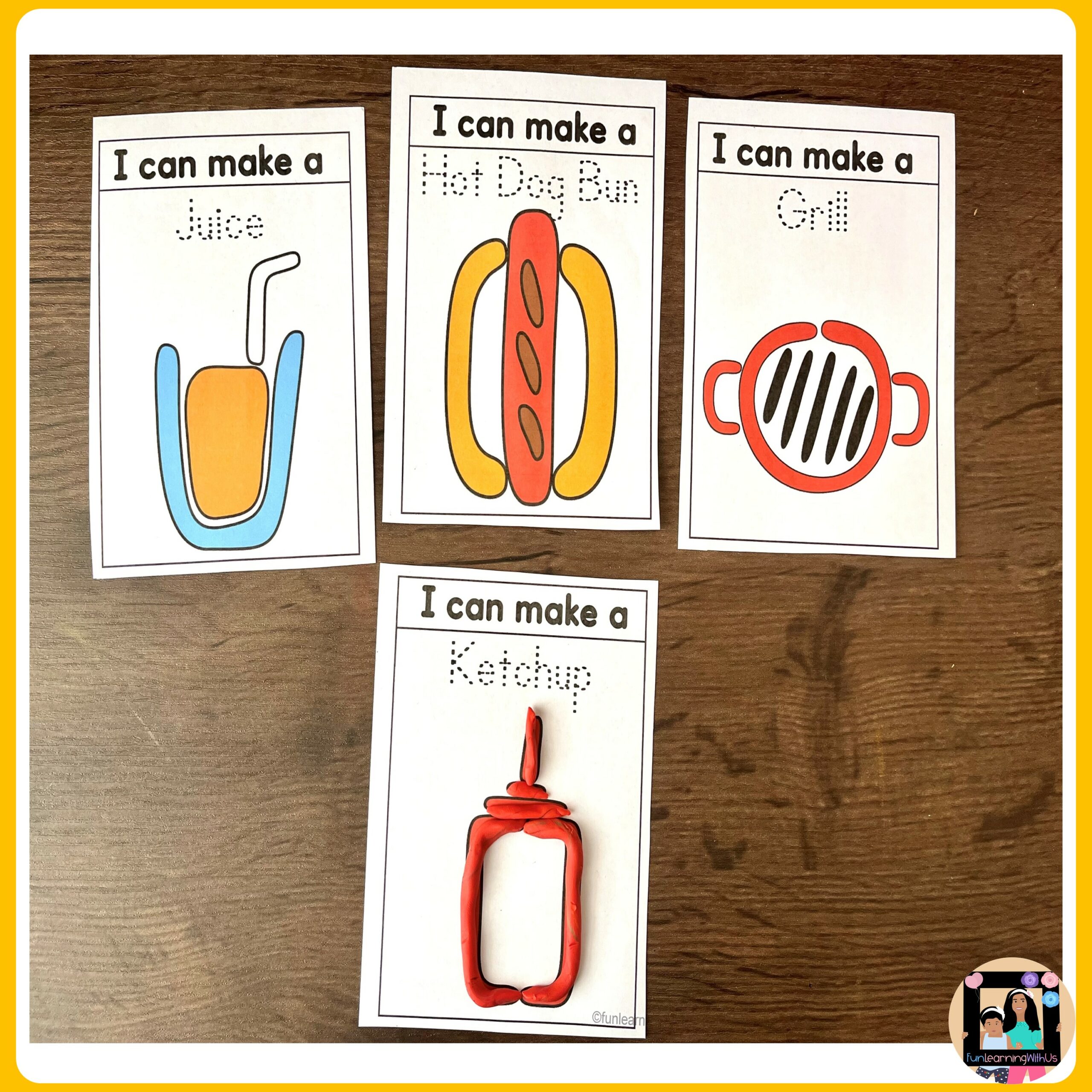 Barbeque Dough Center Mats | Summer Camping Fine Motor Activity - Made ...