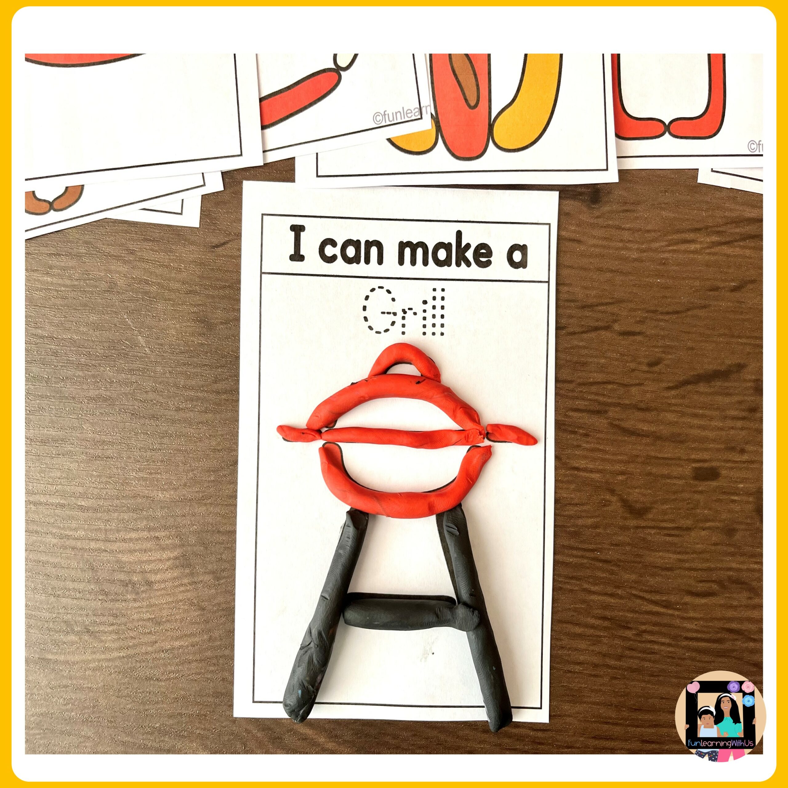 Barbeque Dough Center Mats | Summer Camping Fine Motor Activity - Made ...