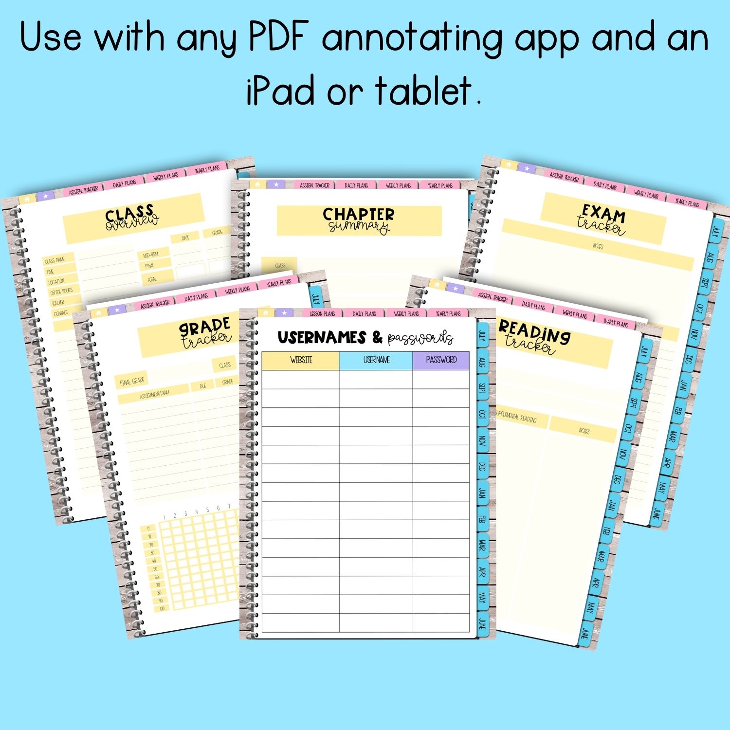 Student Planner - Digital and Undated - for iPad or Tablet with PDF ...