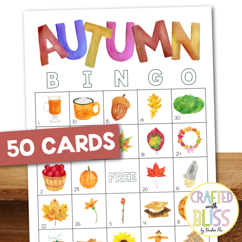 50 Autumn Bingo Cards (5x5), Autumn Theme Games | Made By Teachers