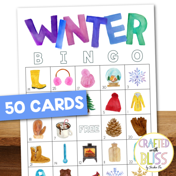 50 Winter Bingo Cards (5x5), Winter Theme Games | Made By Teachers
