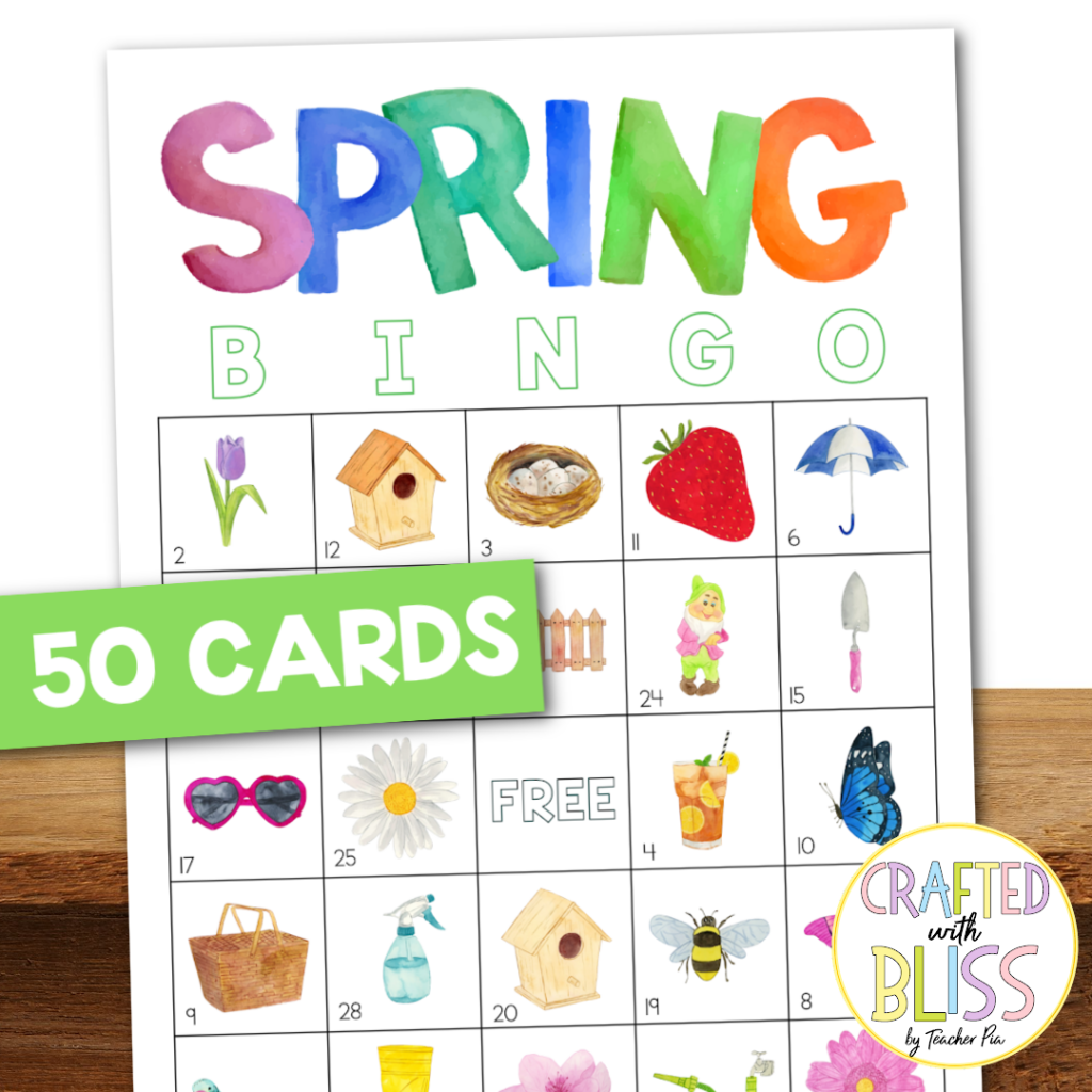 50 Spring Bingo Cards (5x5), Spring Theme Games | Made By Teachers