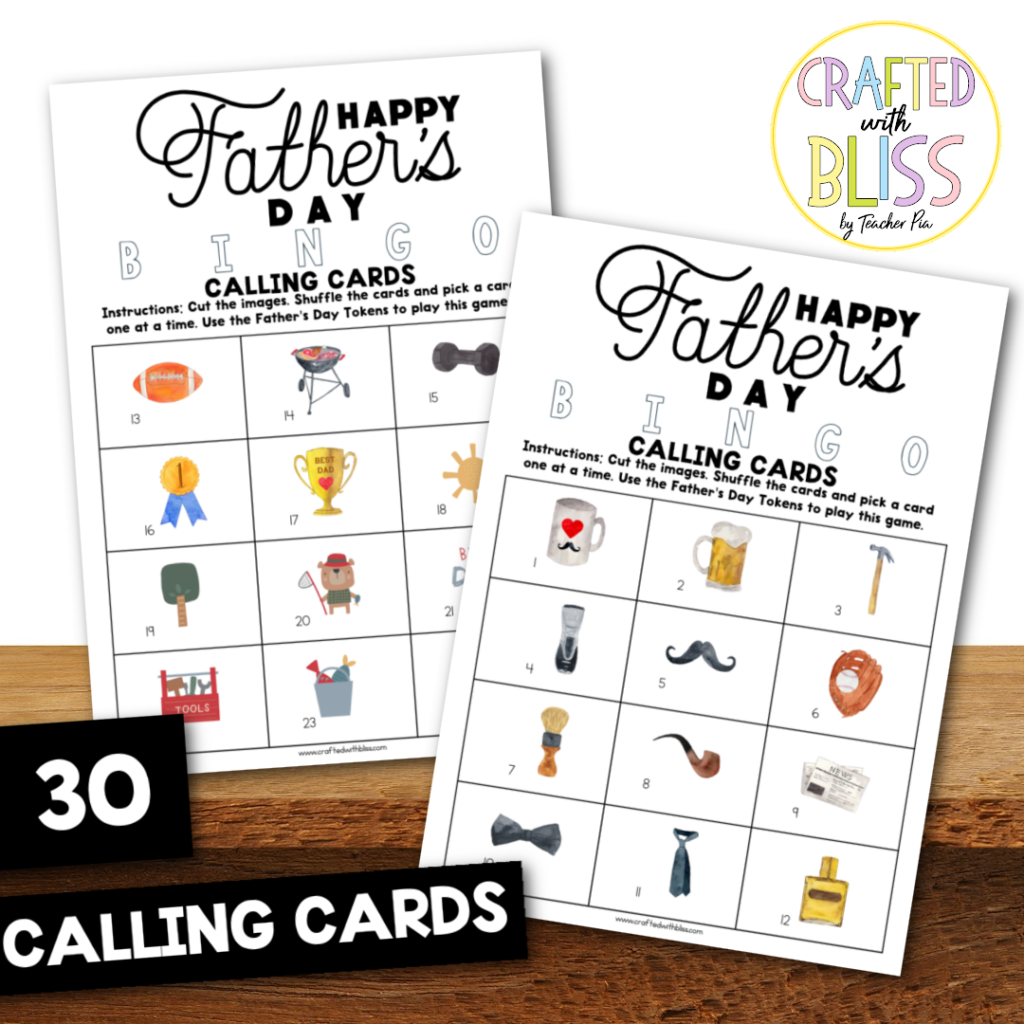 50 Father's Day Bingo Cards (5x5), Father's Day Birthday Theme Games ...