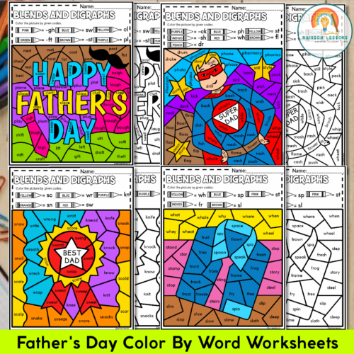 Fathers Day Coloring Pages | Fathers Day Color By Code | Blends and ...