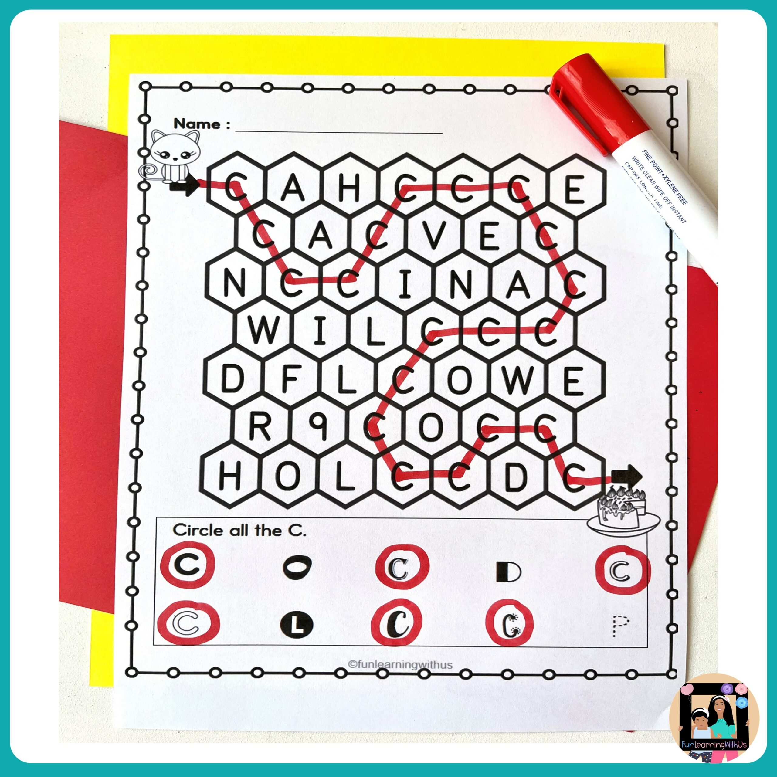 Uppercase Alphabet Maze Letter Recognition Activity | Made By Teachers