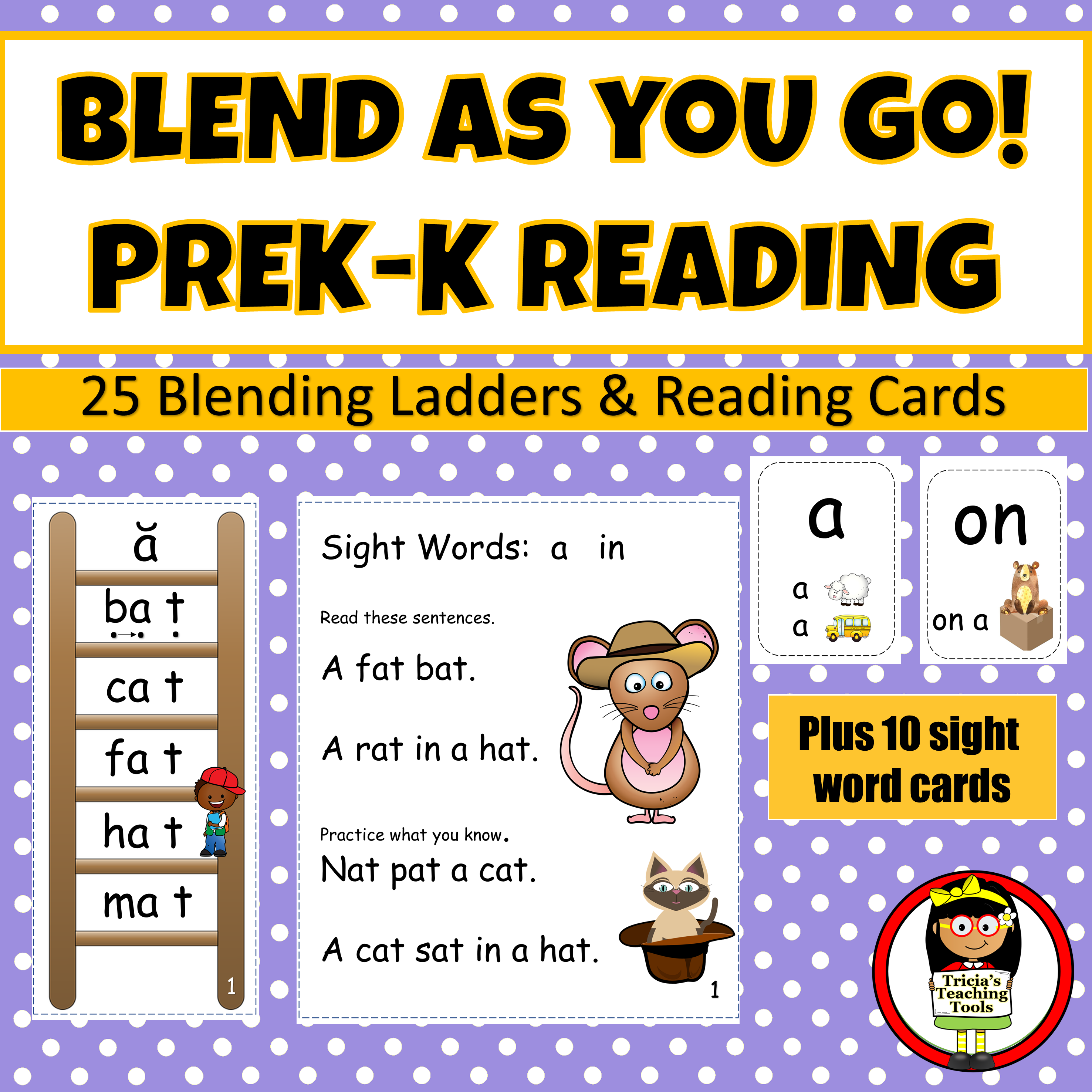 BLEND As You Go! PREK-K Blending Ladders & Reading Cards (Great Summer ...