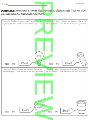 Money One Step Problems and One Step Word Problems with Regrouping ...