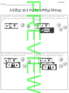 Money One Step Problems and One Step Word Problems with Regrouping ...