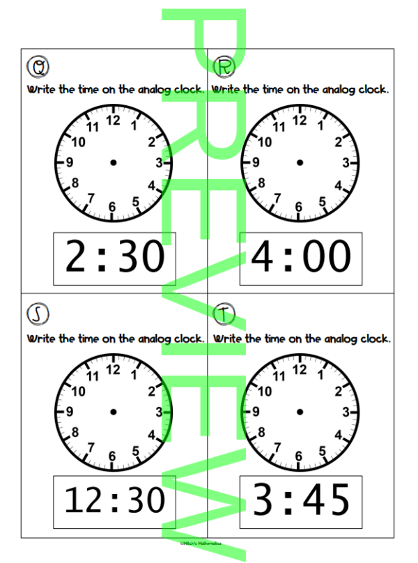 Telling Time to the Nearest Quarter Hour - Made By Teachers