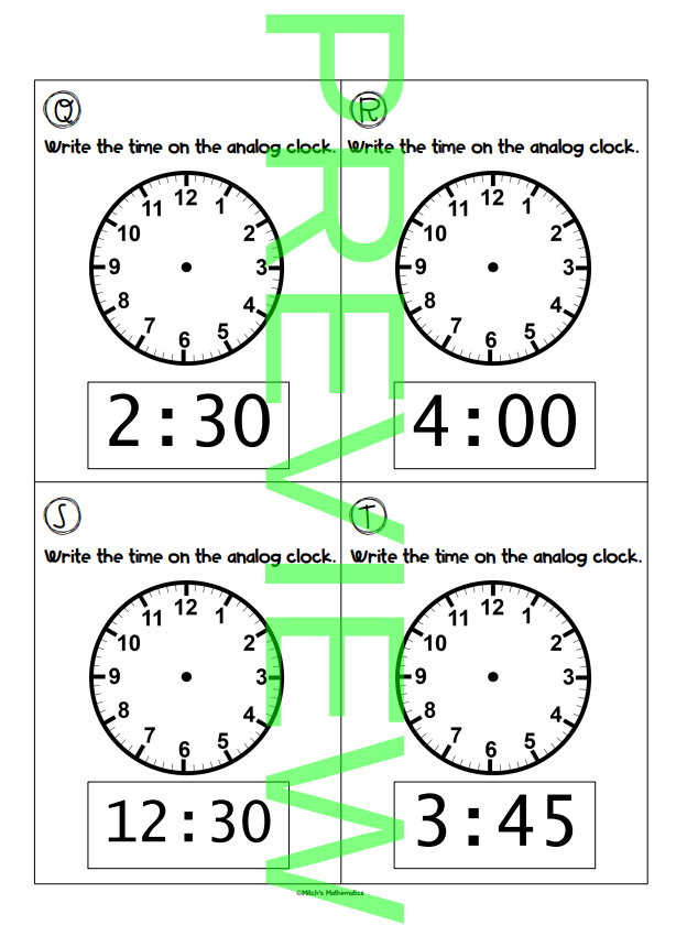 Telling Time to the Nearest Quarter Hour - Made By Teachers