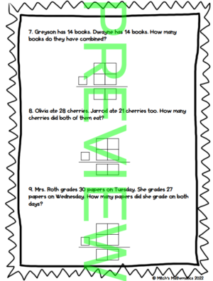 Word Problems Two Digit Addition Without Regrouping | Made By Teachers