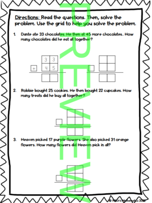 Word Problems Two Digit Addition Without Regrouping | Made By Teachers