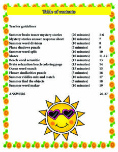 Summer Brain Teaser Stories, Riddles and Puzzles Grades 5-7 - Made By ...