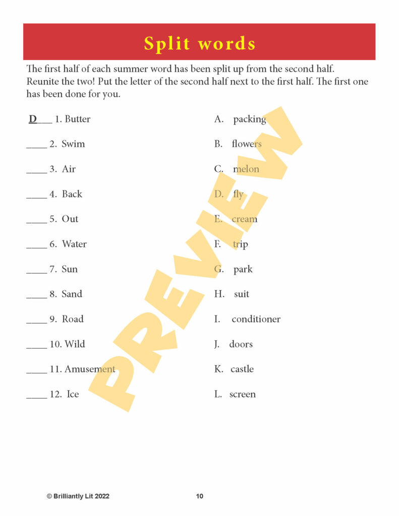 Summer Brain Teaser Stories, Riddles and Puzzles Grades 5-7 | Made By ...