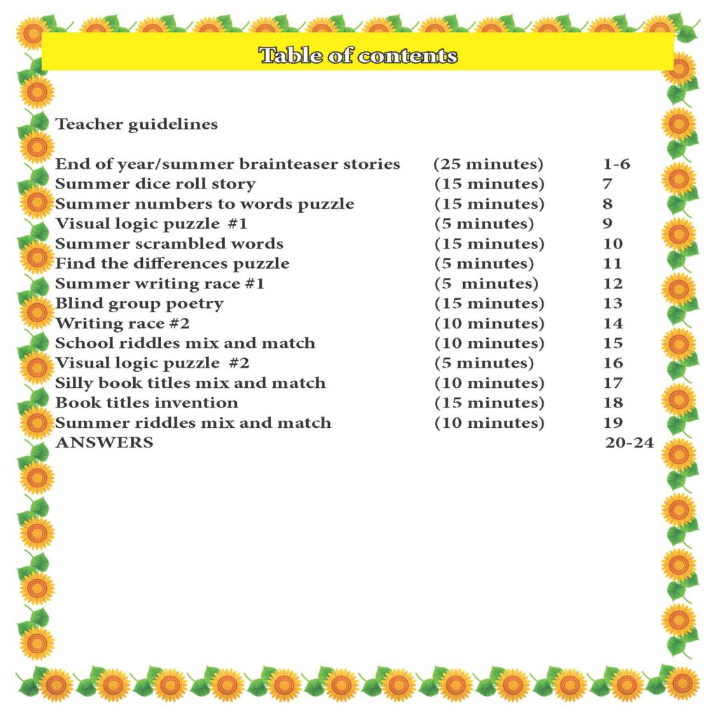 End of Year Brain Teaser Stories, Riddles and Puzzles Grades 5-7 - Made ...