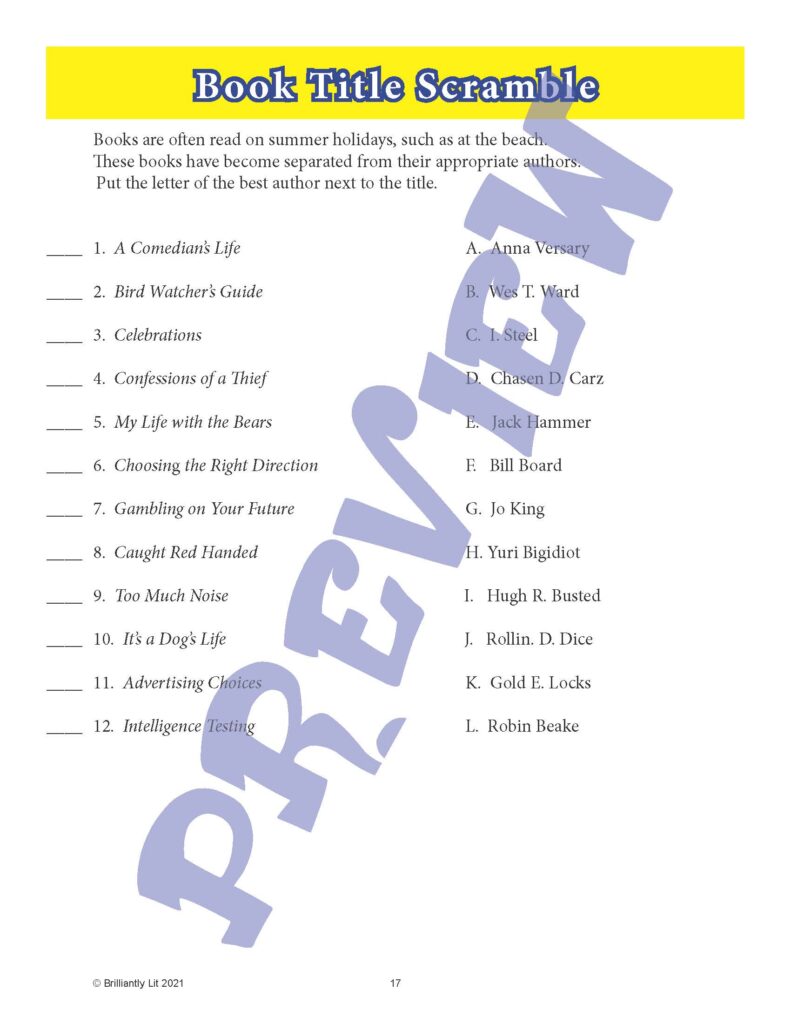 End of Year Brain Teaser Stories, Riddles and Puzzles Grades 5-7 - Made ...