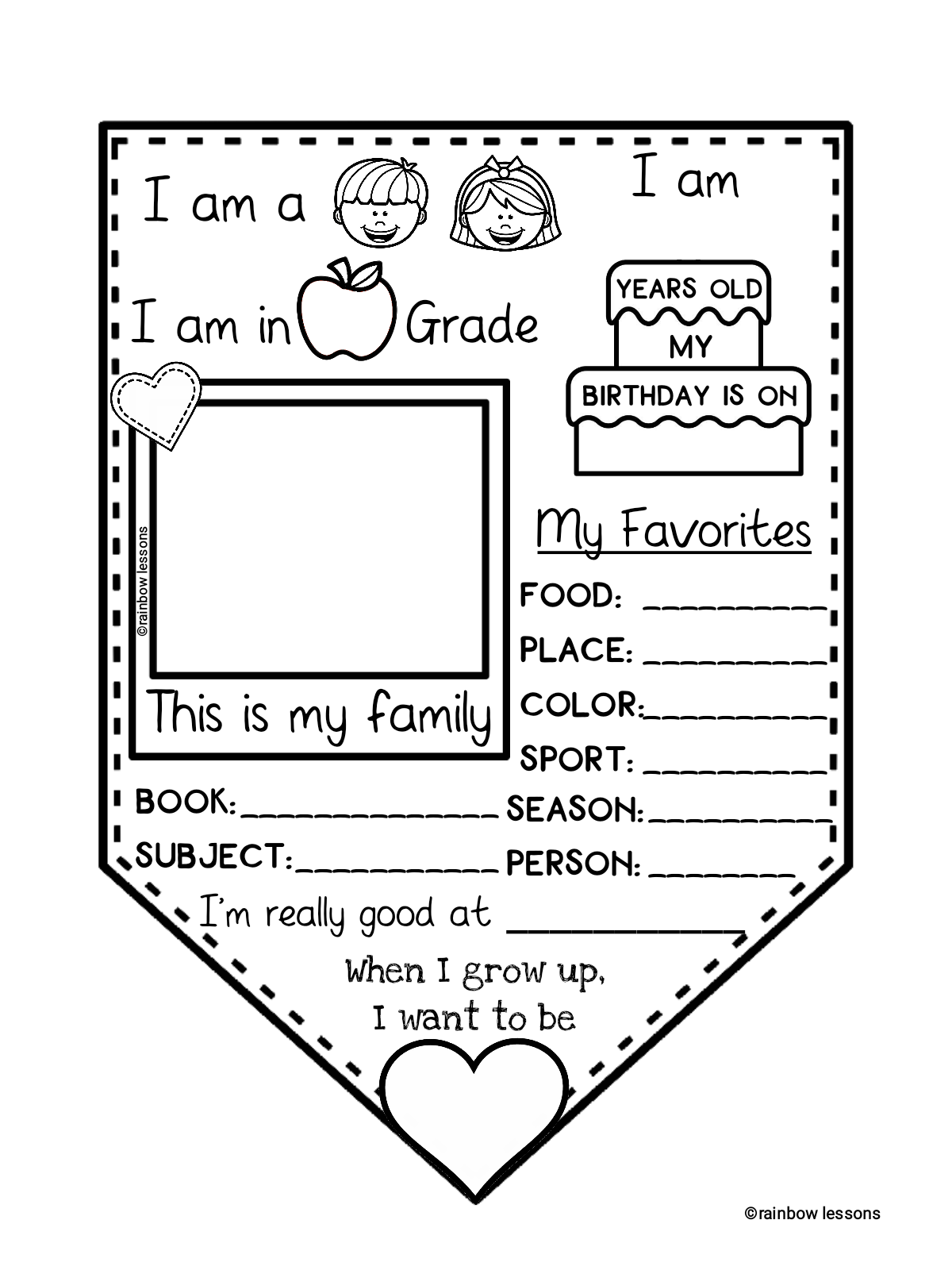 All About Me Worksheet Ubicaciondepersonas cdmx gob mx