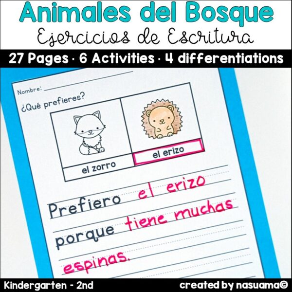 Animales del bosque - Ejercicios de escritura | Made By Teachers