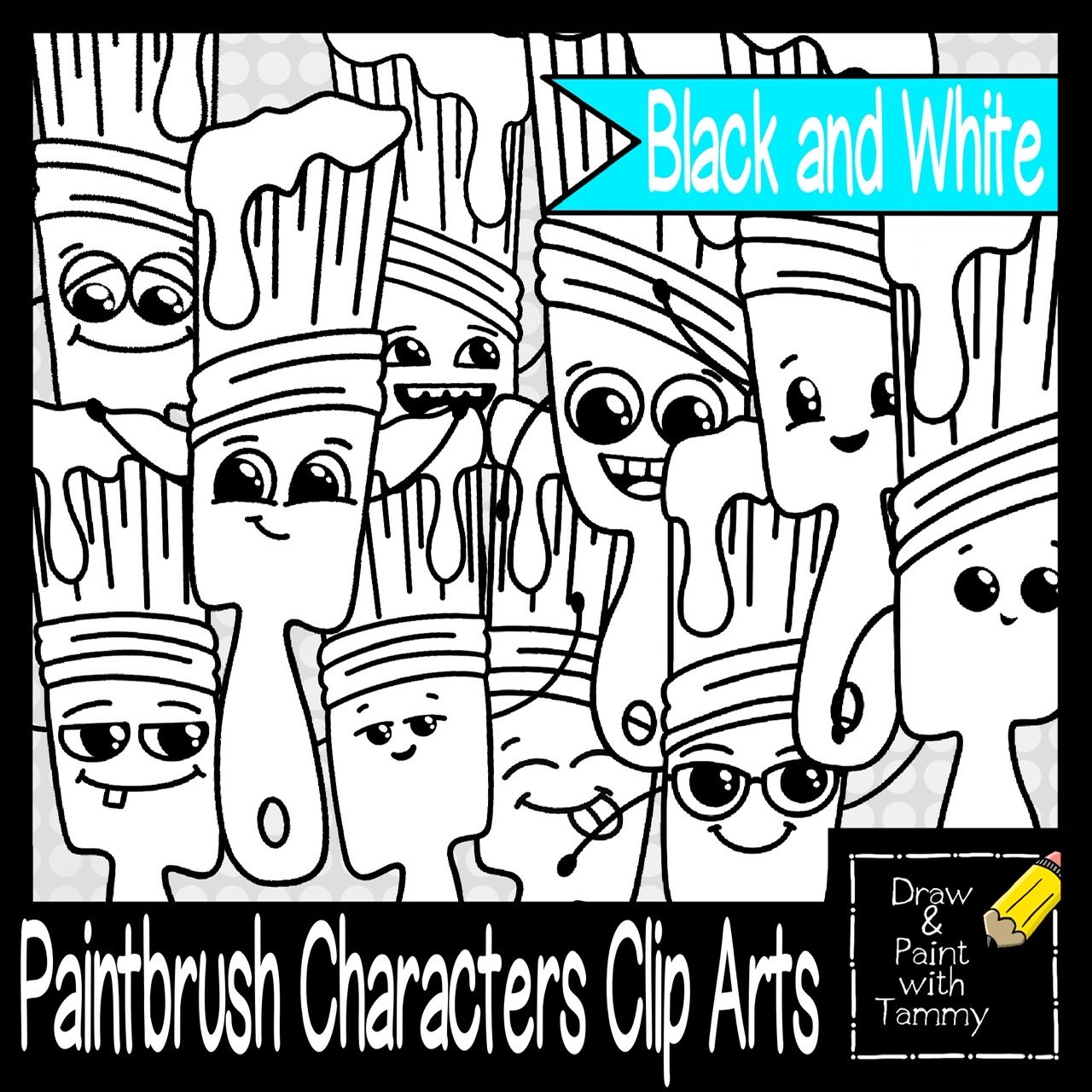 Paintbrush characters clip arts for classrooms and art rooms | Made By ...