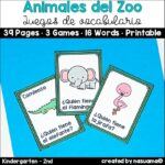 Animales del zoo - Juegos de vocabulario en español - Made By Teachers