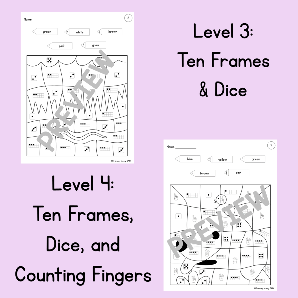 Spring themed Color by Subitizing to 5 - Made By Teachers